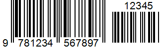 Generador gratuito de CODIGO DE BARRAS online: ISBN 13 + 5 dígitos